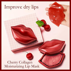 Cherry Bliss Collagen Lip Masks - 20pcs for Hydration & Glow