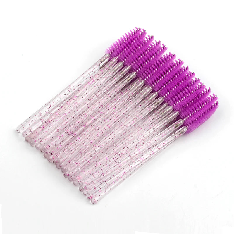 50 Pack Elite Eyelash Brushes - Makeup Wands for Perfect Lashes