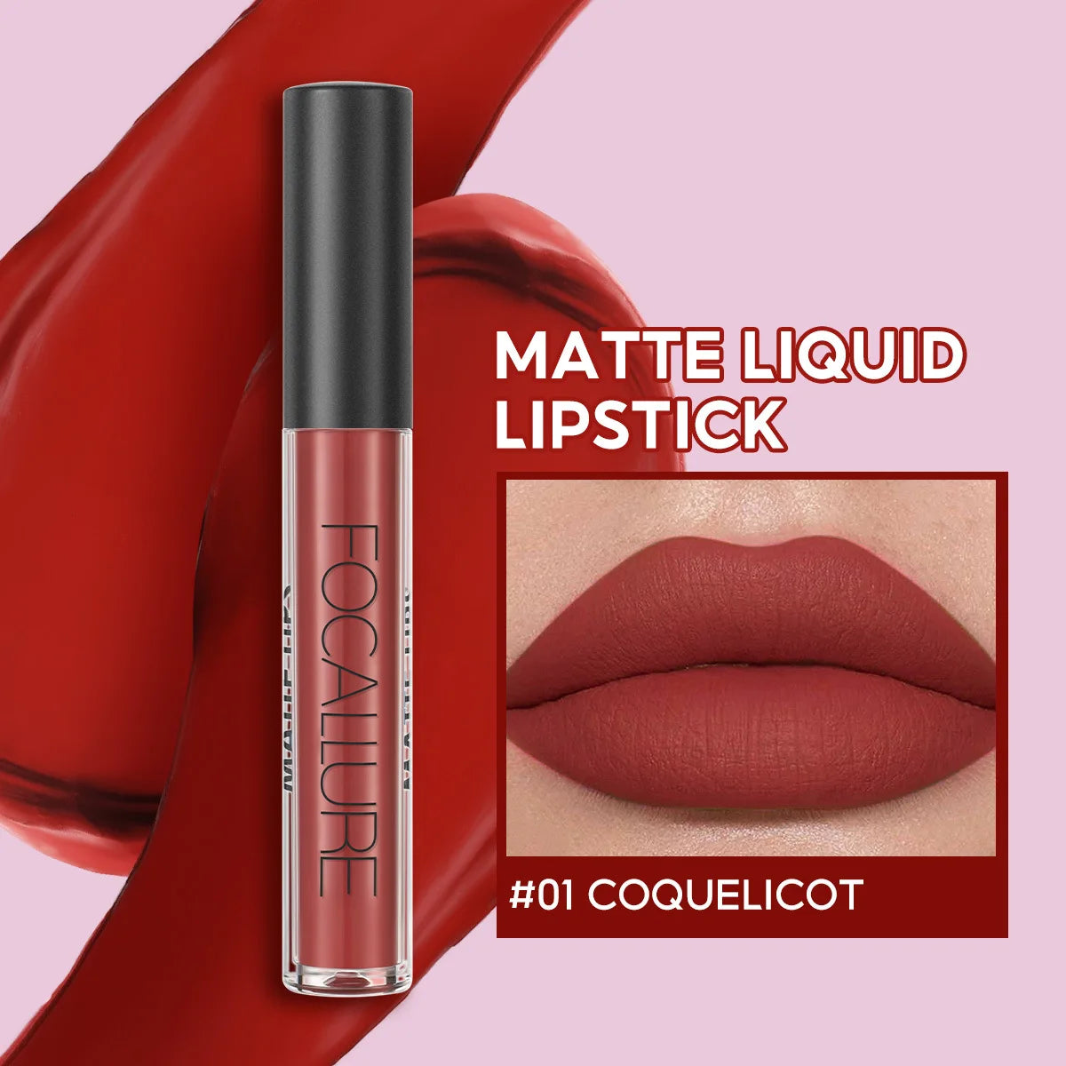 FOCALLURE Velvet Lip Gloss - Long-Lasting Nude Liquid Lipstick