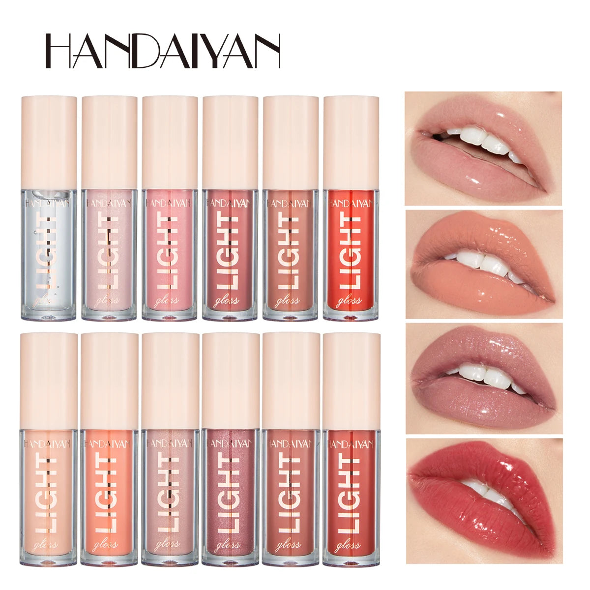 HANDAIYAN 12-Color Shine Lip Gloss - Hydrating & Long-lasting!