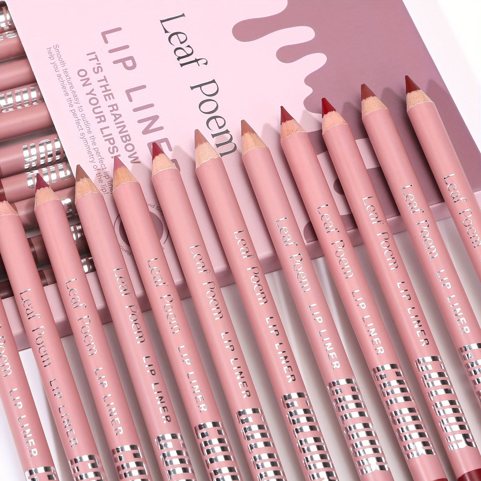 LEAF POEM 12-Color Matte Lipstick & Liner Set - Elevate Your Look