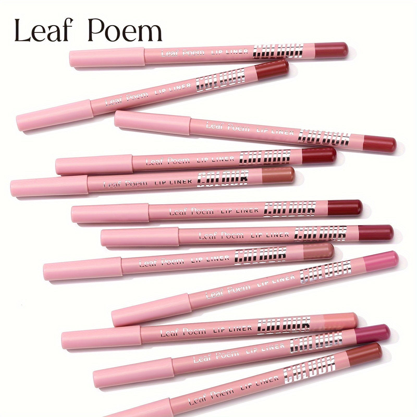 LEAF POEM 12-Color Matte Lipstick & Liner Set - Elevate Your Look
