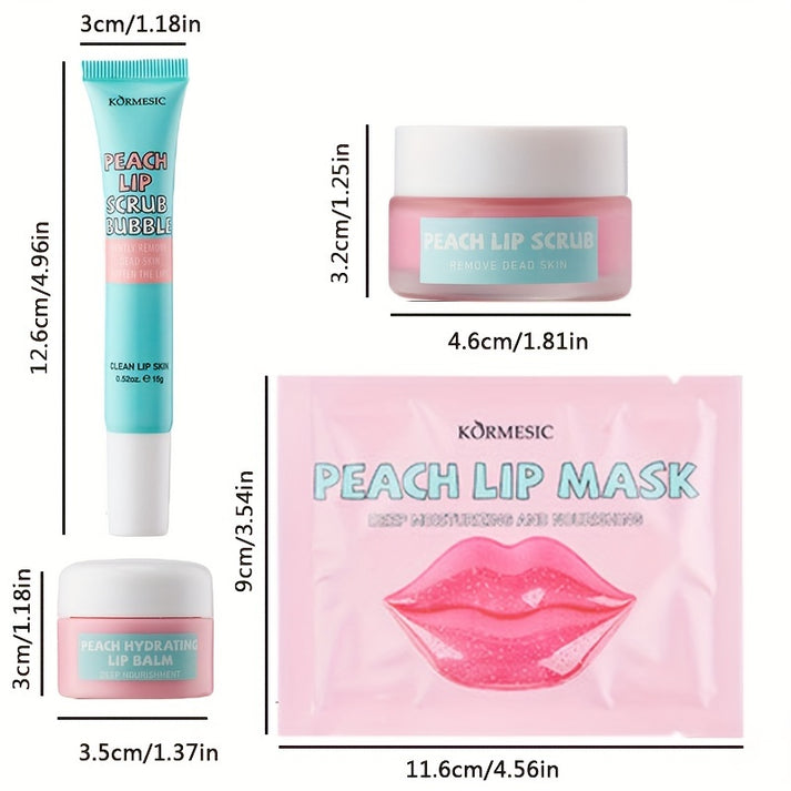 Peach Lip Luxe Set - Hydrate, Exfoliate & Shine for Gorgeous Lips