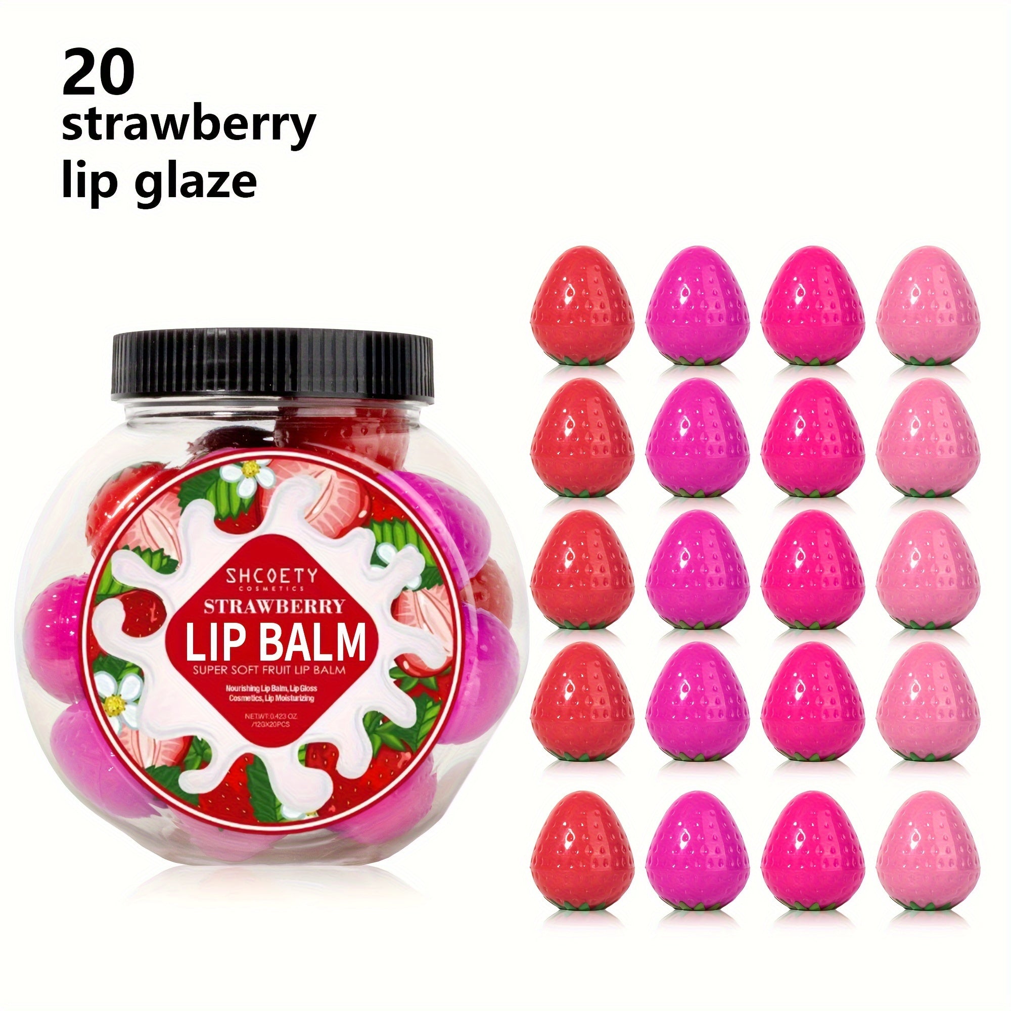 Strawberry Lip Love Collection - 20pcs for Ultimate Hydration